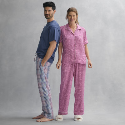 Stafford Super Soft Mens Crew Neck Short Sleeve Pajama Top - JCPenney