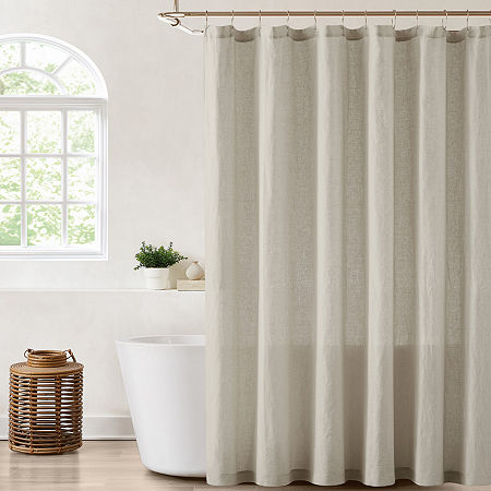 Click here for Brooklyn Loom Flax Linen Shower Curtain  One Size... prices