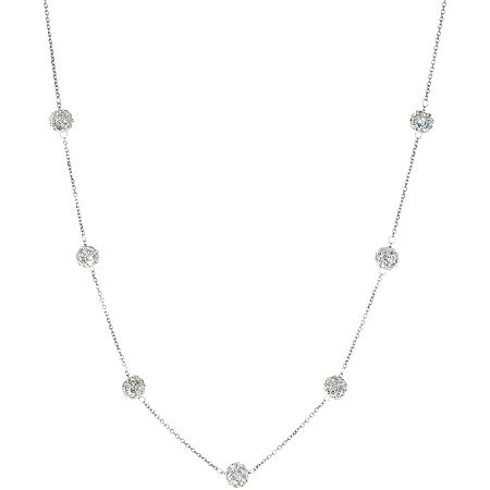 Click here for Sterling Silver Crystal Beaded Station Necklace  O... prices