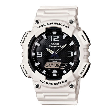 Click here for Casio Mens White Strap Watch Aqs810wc-7avcf  One S... prices