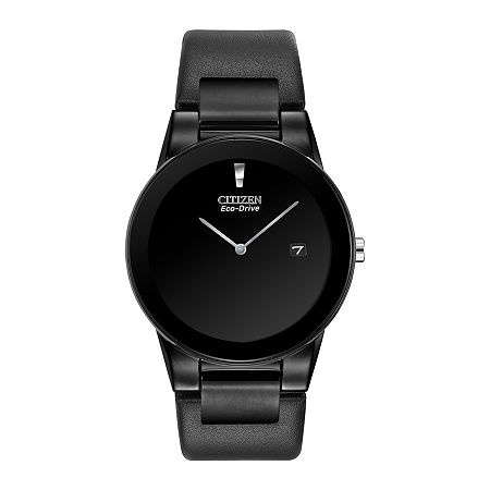 Citizen Mens Eco-Drive Axiom Black Leather Strap Watch 40mm AU1065-07E