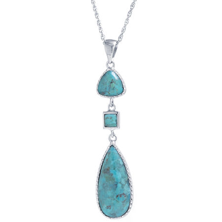 Click here for Womens Enhanced Blue Turquoise Sterling Silver 18... prices