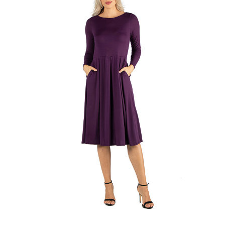 Click here for 24/7 Comfort Apparel Midi Length Fit And Flare Poc... prices