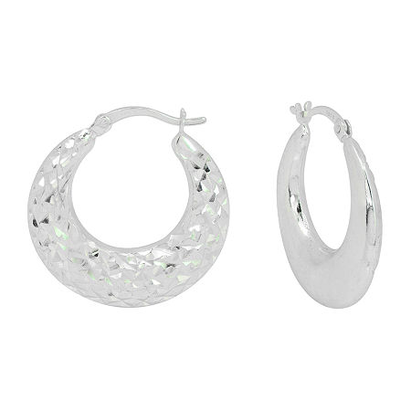 Click here for Deal Zone Womens Sterling Silver 27.6mm Hoop Earri... prices