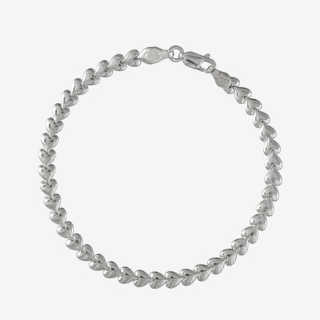 Click here for Silver 7.5 4.5mm Heart Bracelet  One Size  Multipl... prices