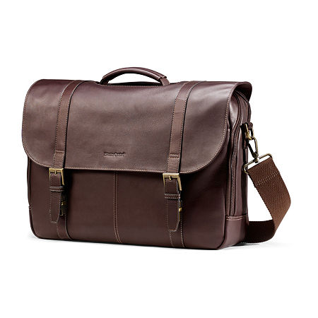 Click here for Samsonite Colombian Leather Flapover Briefcase  On... prices