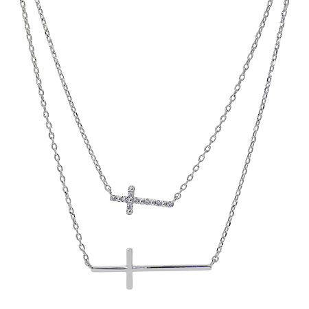 Click here for Sparkle Allure Womens Cubic Zirconia Cross 2-pc. N... prices