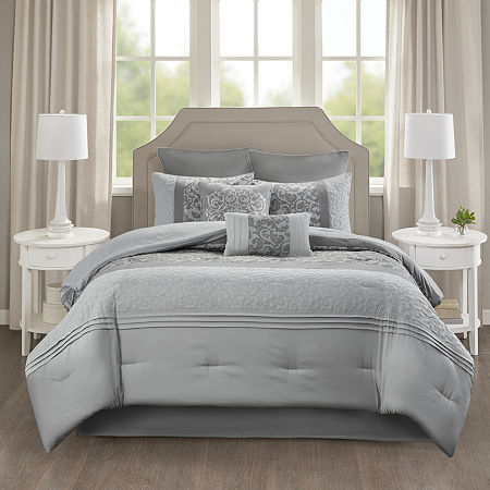 510 Design Ramsey Embroidered 8-Pc. Comforter Set  Queen - Grey
