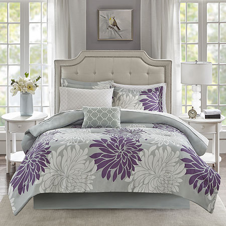 Madison Park Essentials Maible Reversible 9-Pc. Comforter Set  California King - Purple