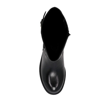 Frye and Co. Womens Cyra Stacked Heel Motorcycle Boots, Color: Black ...