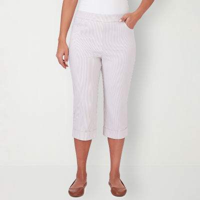 Alfred Dunner Garden Party Mid Rise Capris, Color: Stone - JCPenney