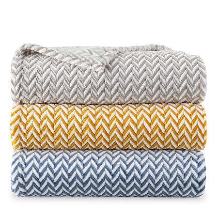 Click here for Home Expressions Chevron Plush Throw  One Size  Ye... prices