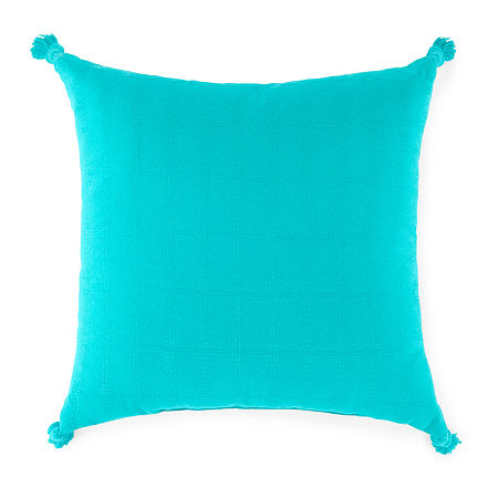 Click here for Turquoise Sun Textured With Tassels Throw Pillow... prices