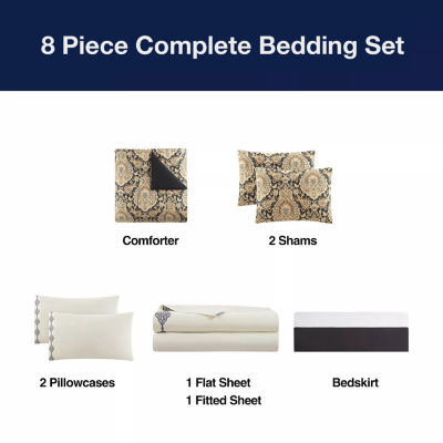 Broadhaven Kent 8-pc. Reversible Complete Bedding Set with Sheets ...