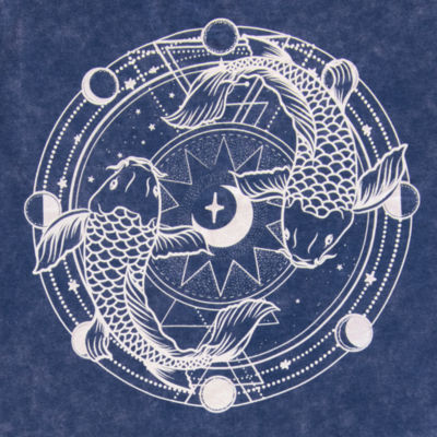 Juniors Celestial Koi Fish Semi Fit Tee Womens Crew Neck Short Sleeve ...