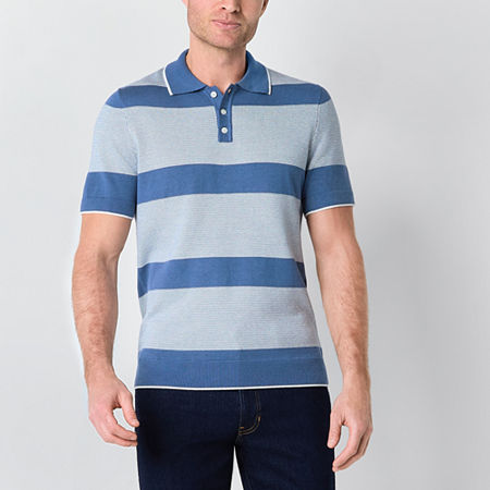 Click here for St. Johns Bay Striped Polo Mens Short Sleeve Butto... prices