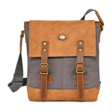 Click here for Tsd Brand Valley Oak Canvas Crossbody Bag - Gray prices