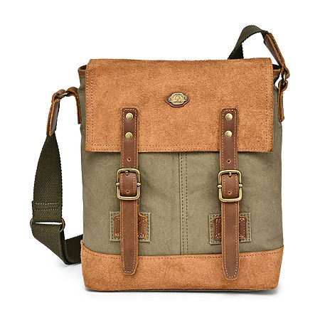 Click here for Tsd Brand Valley Oak Canvas Crossbody Bag - Olive prices