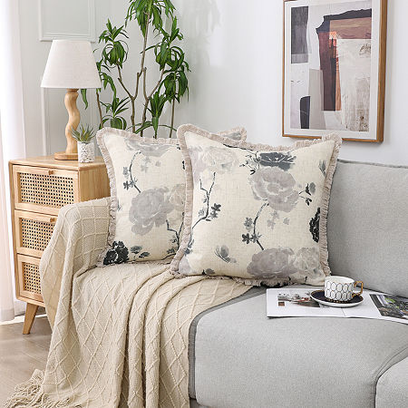 Click here for Regal Home Print Linen Poly Blend 20x20 Square Thr... prices