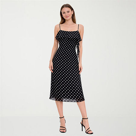 Click here for Jump Apparel Womens Juniors Midi Polka Dot A-Line... prices