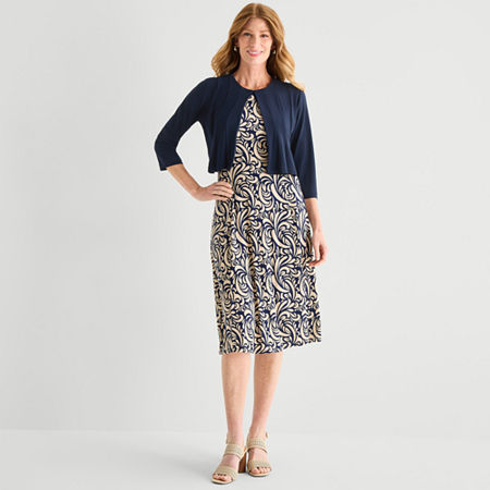 Click here for Danny & Nicole Womens Midi Abstract Jacket Dress... prices