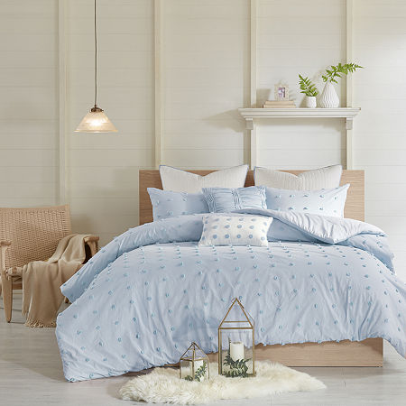 Intelligent Design Brooklyn Jacquard Cotton 7-Pc. Comforter Set  King/California King - Blue