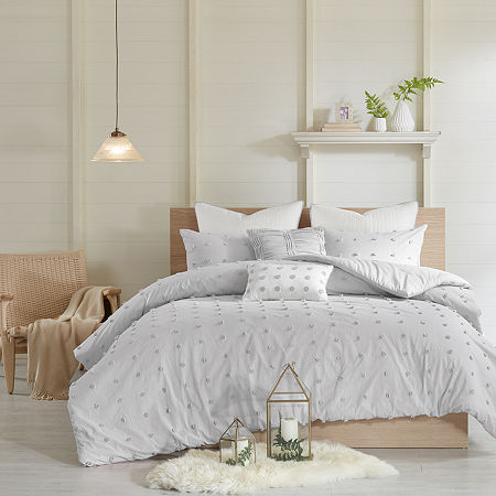 Intelligent Design Brooklyn Jacquard Cotton 7-Pc. Comforter Set  King/California King - Grey