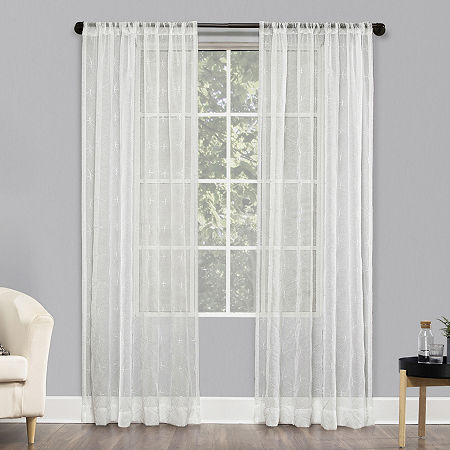 Click here for Tamaryn Embroidered Trellis Sheer Rod Pocket Curta... prices