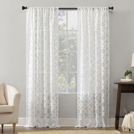 Click here for Yvette Trellis Jacquard Sheer Rod Pocket Curtain P... prices