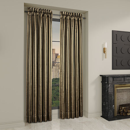 J Queen New York Calvari Window Panel Pair  50 x 95 - Black