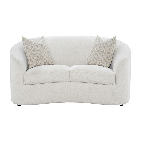 Click here for Rainn Pad-Arm Upholstered Loveseat  One Size  Whit... prices