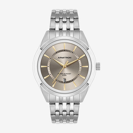 Armitron Mens Silver Tone Stainless Steel Bracelet Watch 20-5634gysv  One Size