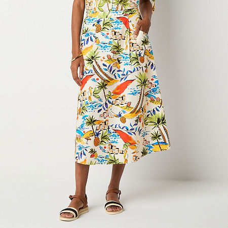 Click here for St. Johns Bay Womens High Rise Midi Tall A-Line Sk... prices