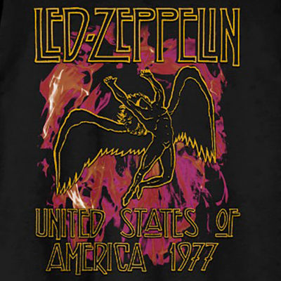 Mens Short Sleeve Led Zeppelin Graphic T-Shirt, Color: Black - JCPenney