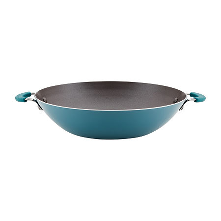 Rachael Ray Cook + Create 14 Aluminum Wok  One Size  Blue