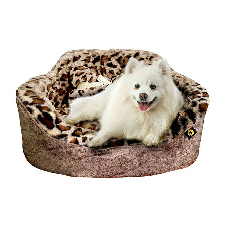 Click here for Precious Tails Taupe Leopard Pet Bed  One Size  Br... prices