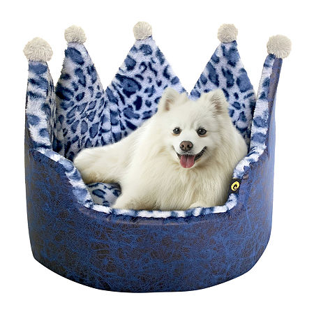 Click here for Precious Tails Crown Navy Pet Bed  One Size  Blue prices