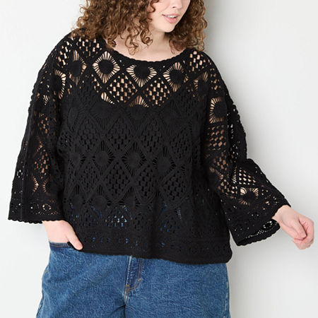 Click here for a.n.a Plus Crochet Womens Boat Neck Long Sleeve Pu... prices