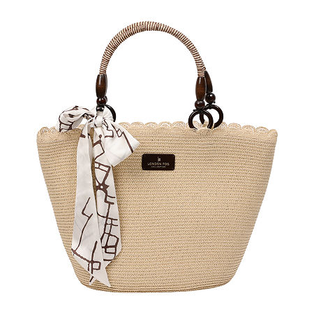 Click here for London Fog Straw With Wide Braided Tote Bag  One S... prices