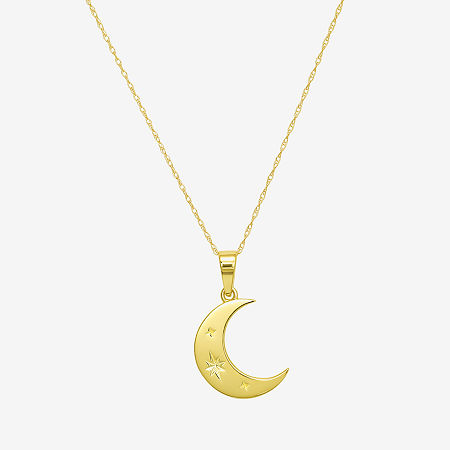 Click here for Gold Addiction Womens 10K Gold Moon 18 Inch Pendan... prices