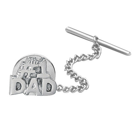 Click here for #1 Dad Rhodium-Plated Tie Tack  One Size  Gray prices