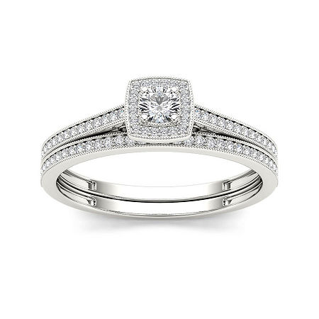 Click here for 1/3 CT.T.W. Natural Diamond 10K White Gold Engagem... prices