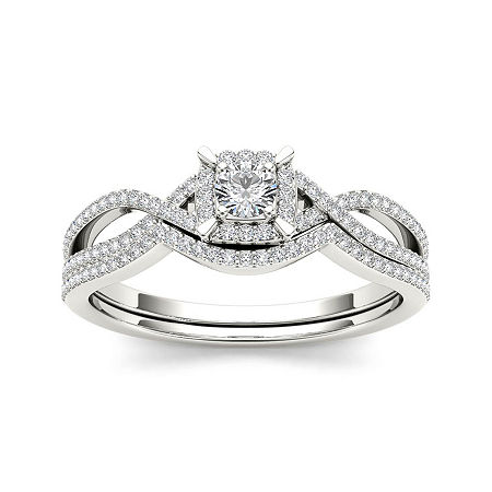 Click here for 1/3 CT.T.W. Natural Diamond 14K White Gold Engagem... prices