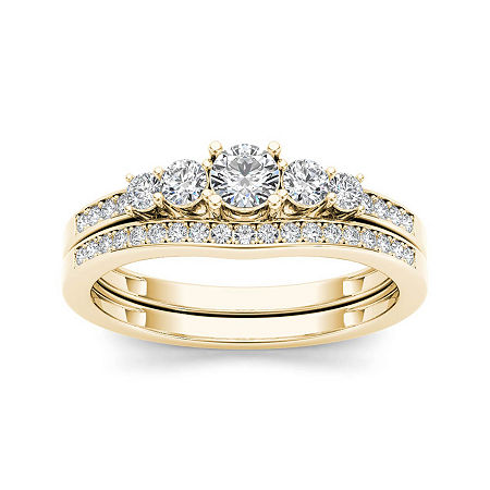 Click here for 1/2 CT.T.W. Natural Diamond 14K Yellow Gold Bridal... prices