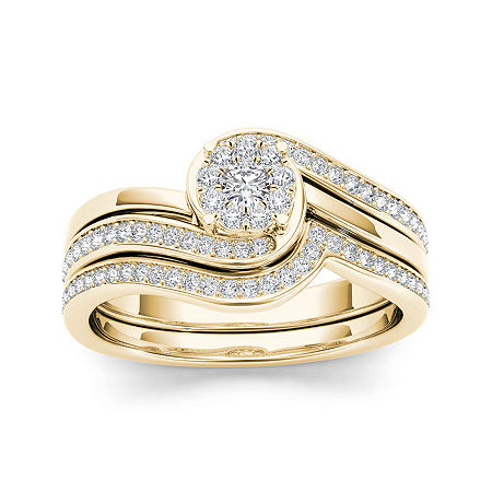 Click here for 1/2 CT.T.W. Natural Diamond 10K Yellow Gold Swirl... prices