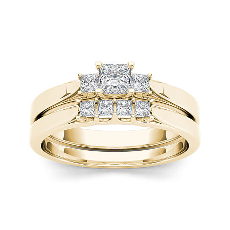 Click here for 1/2 CT.T.W. Natural Diamond 14K Yellow Gold Bridal... prices