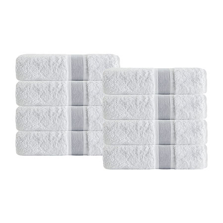 Depera Home Unique Turkish Cotton 8-Pc. Hand Towel Set - Silver