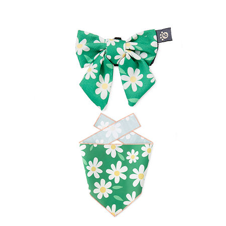 Click here for Paw & Tail Floral Dog Bandana & Bow Set  One Size... prices