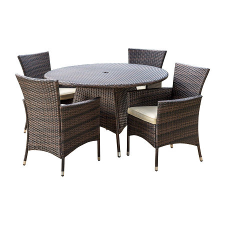 Click here for 5-pc. Cushioned Circle Dining Set  One Size  Brown prices