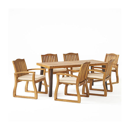 Click here for 7-pc. Cushioned Rectangular Dining Set  One Size... prices